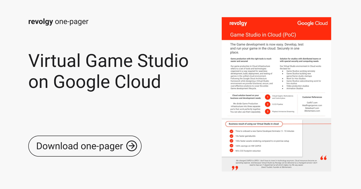 PoC Onepager - Virtual Game Studio using Google Cloud